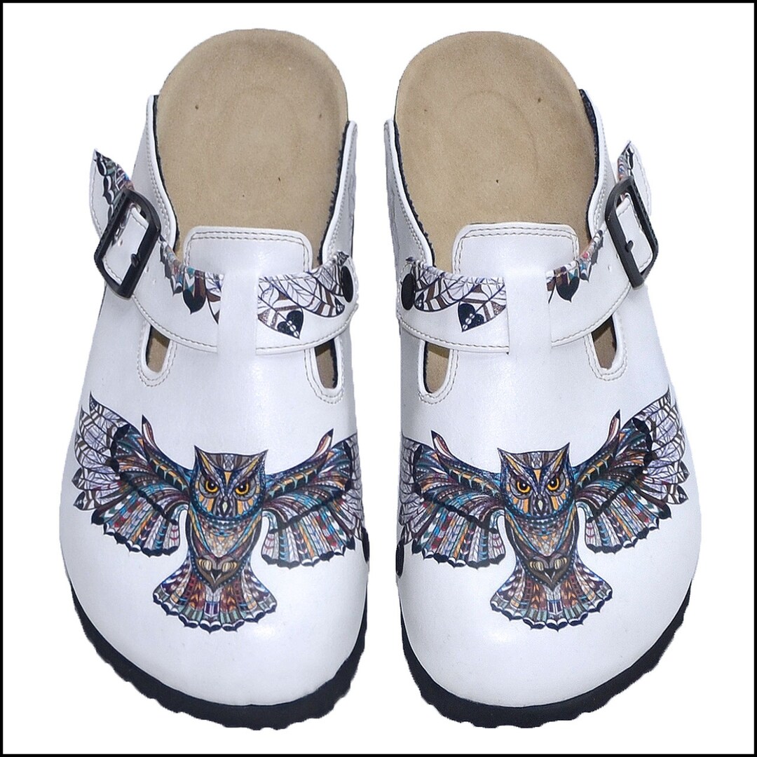 Ethnic Owl Themed Comfortable Women's Clogs, Owl Lover, Owl Clogs - Etsy