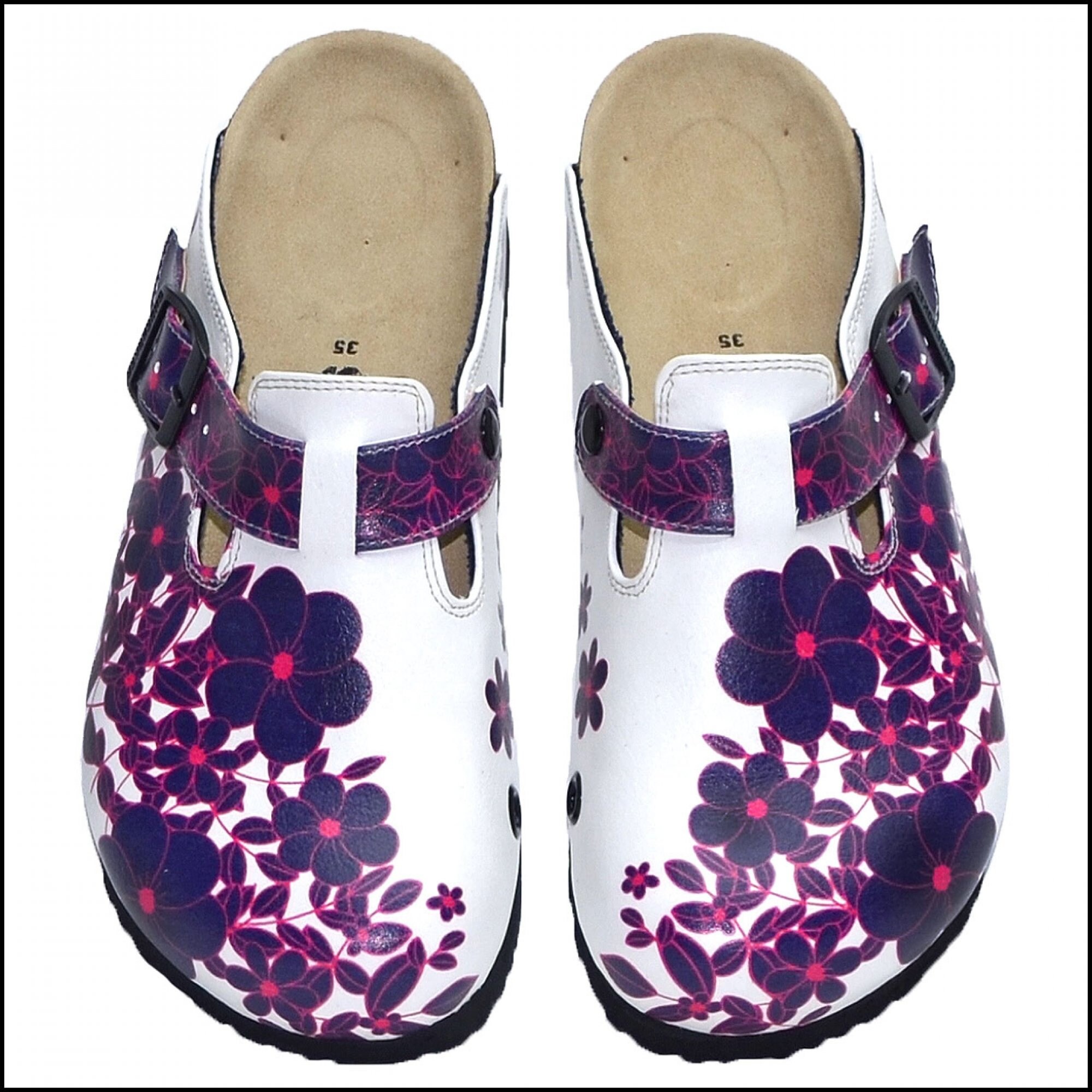 PURPLE FLOWERS Themed Professional Women's Clogs 100% - Etsy