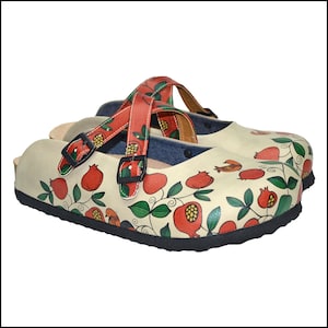 Pomegranate Flowers Cross Band Design Comfortable Women's Clogs - Etsy