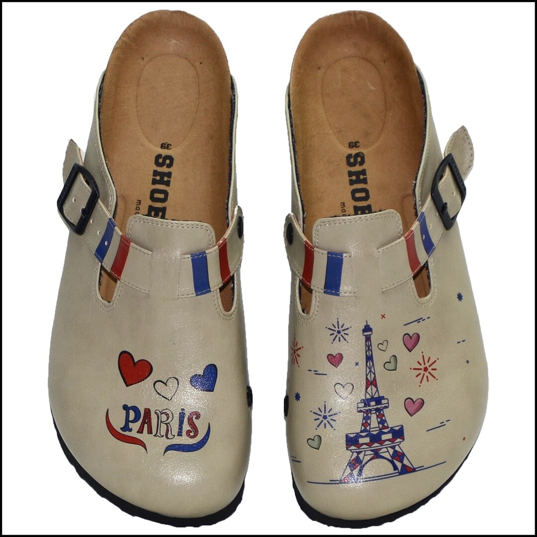 France Themed Women's Clogs, Bastille Day Gifts, French Women's Shoes ...