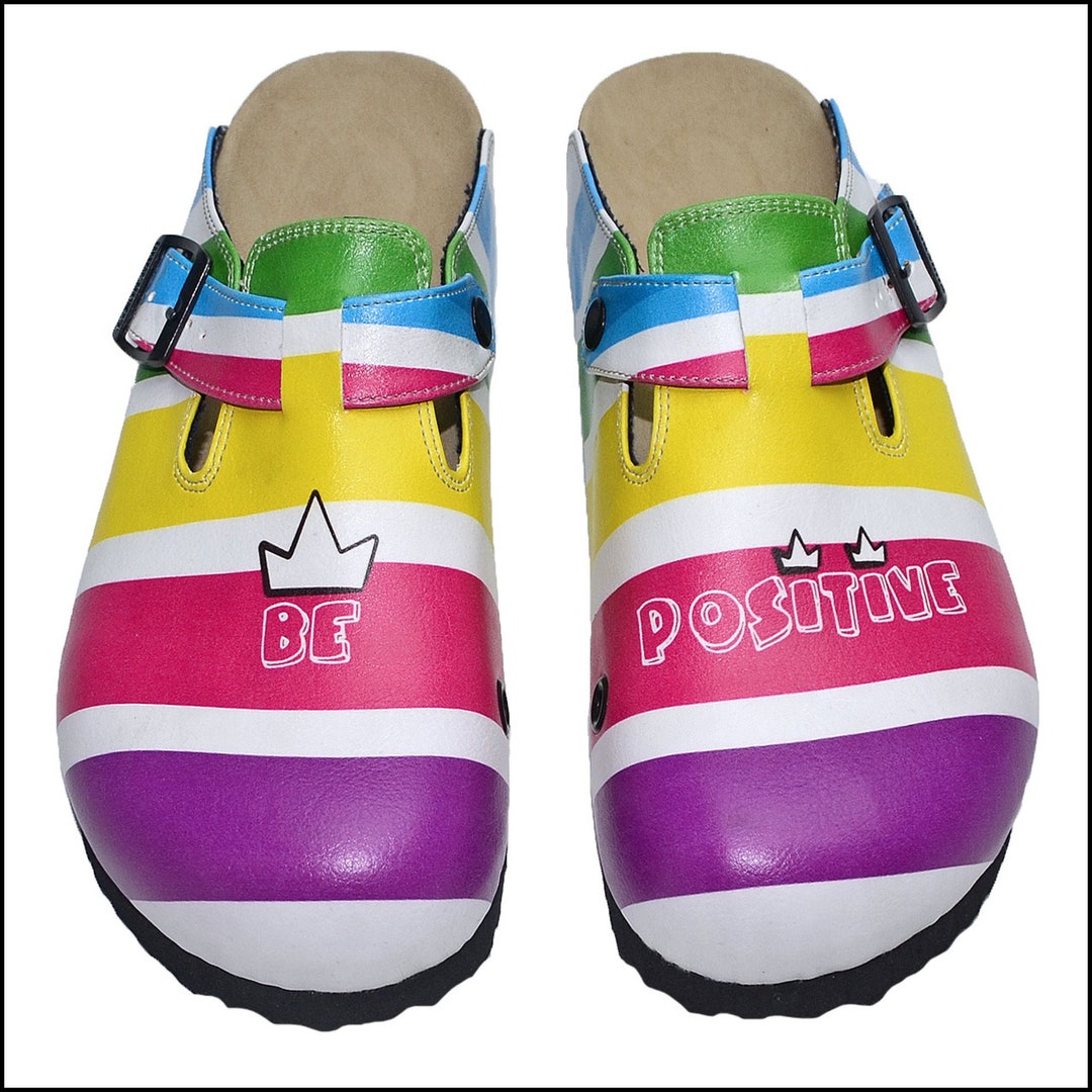 Be Positive! Themed Professional Women's Clogs, Comfortable Clogs for ...