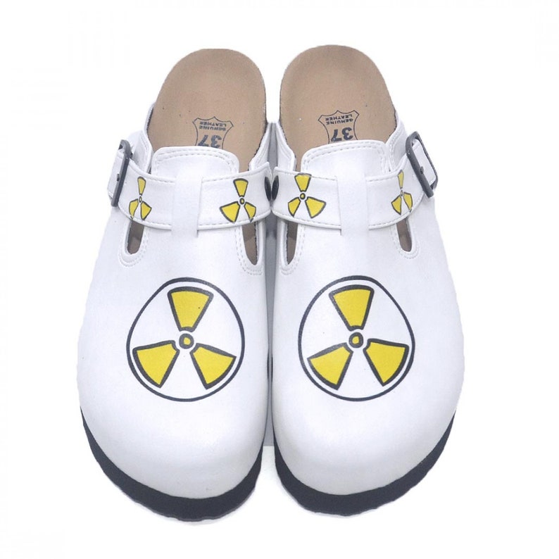 Radiation Icon Leather Clogs: Radiology Technician Shoes - Etsy UK