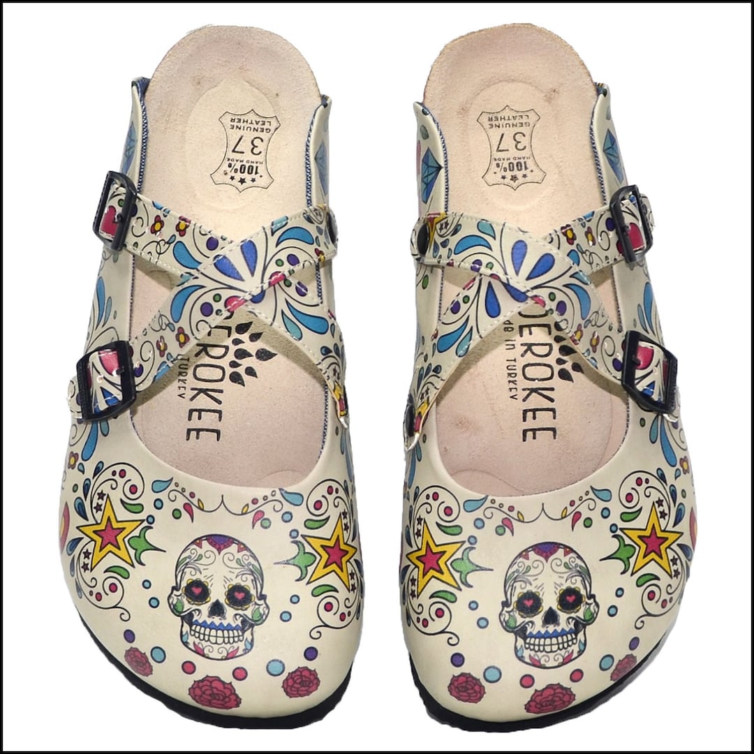 SKULL Criss Cross Comfortable Women's Clogs - Etsy