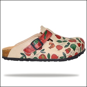 POMEGRANATE FLOWER Themed Professional Women's Clogs, Comfortable ...