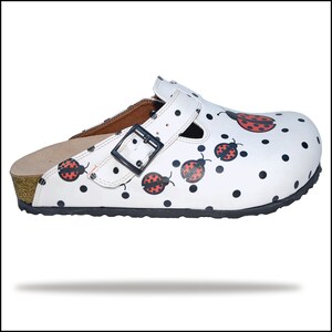Ladybug Themed Women's Clogs Embroidered on White Color - Etsy