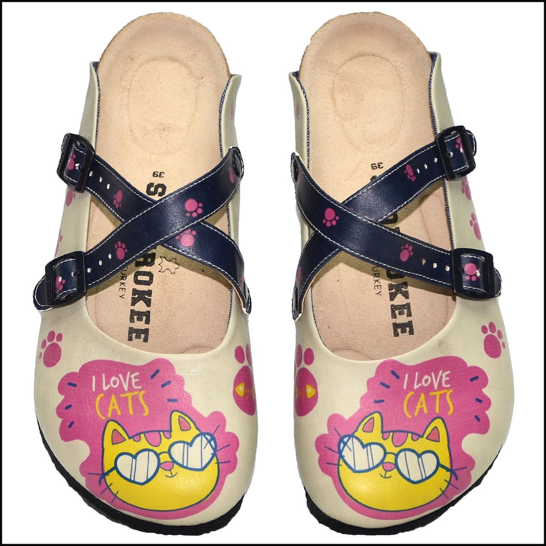 I Love CATS, Black CATS, CATS Family Themed Comfortable Women's Clogs ...