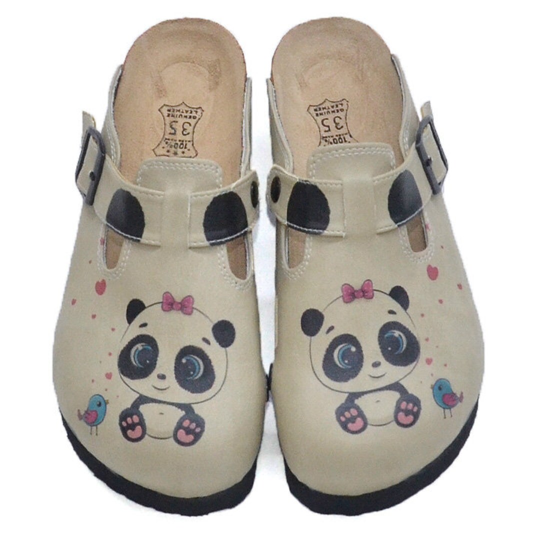 Cute Panda Print Clogs for Women - Comfortable Fun Animal Design Sabo ...