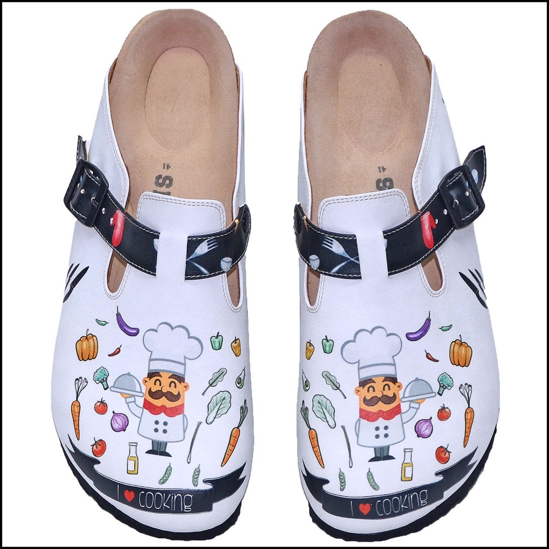 I LOVE COOKING Themed Comfortable Men's Clogs, Chef Gifts, Kitchen ...