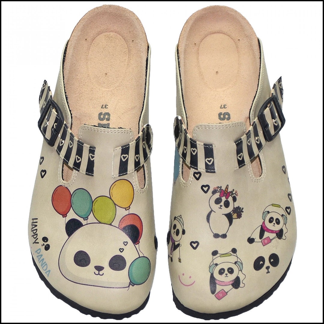 PANDAS Themed Professional Women's Clogs, Comfortable Slippers for ...
