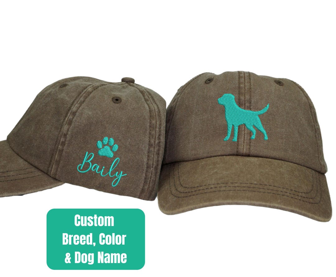 Custom Embroidered Dog Breed Hat, Personalized Cotton Twill Cap - Etsy