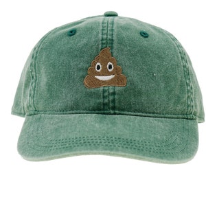 Poop Emoji Embroidered Dad Hat, Adjustable Cotton Twill, Pigment Dyed ...
