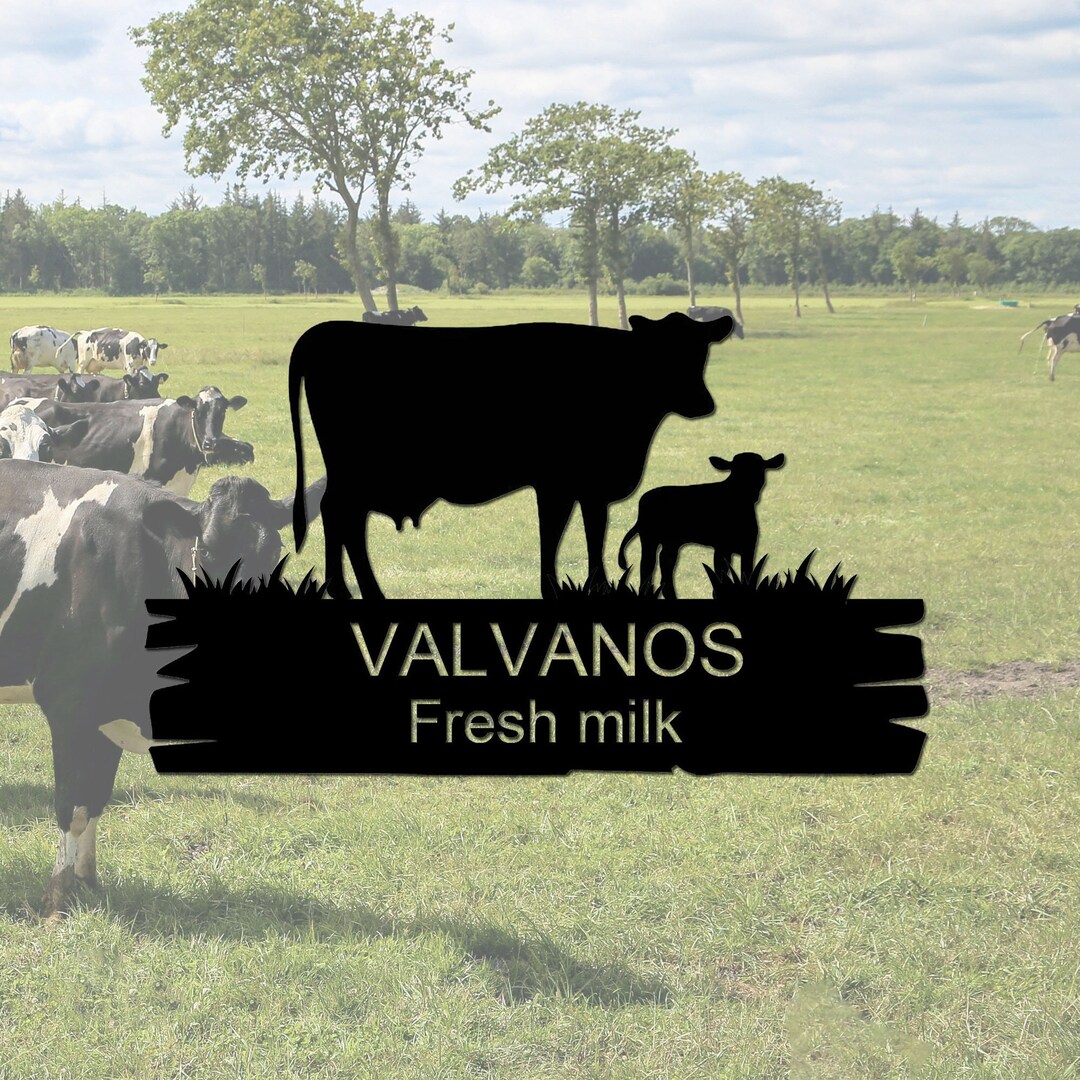 Cow Farm Sign Cow Metal Wall Art Metal Farm Signs Farm Sign Outdoor ...