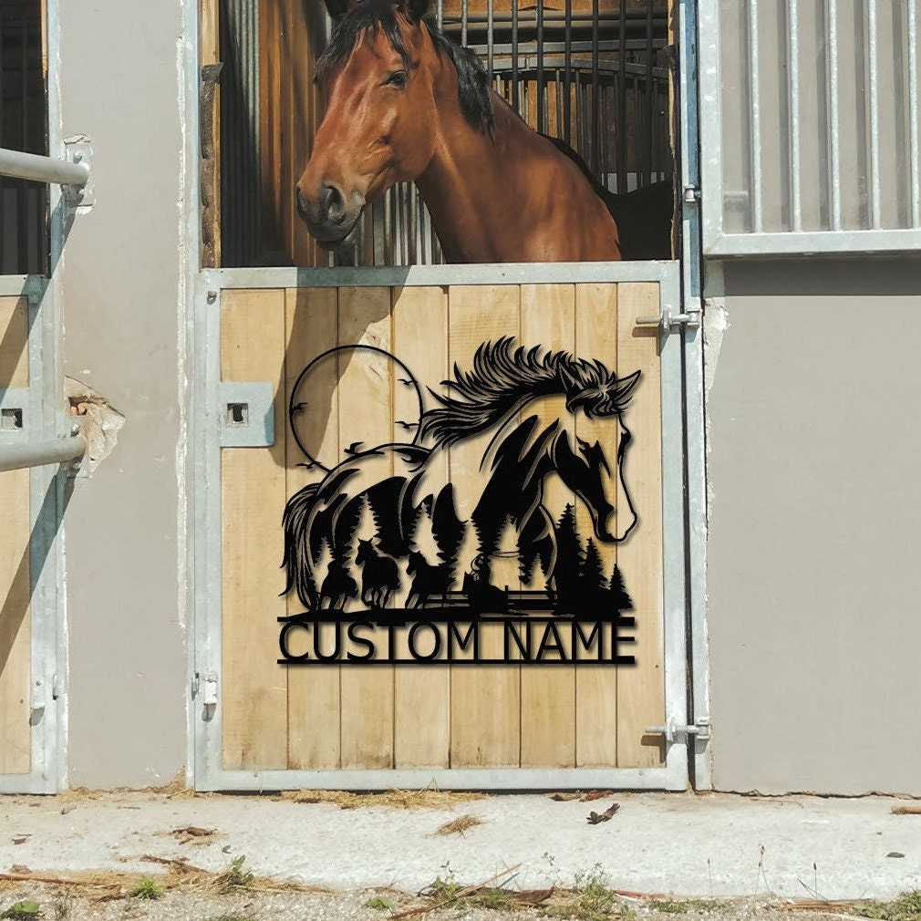 Custom Horse Sign Horse Metal Wall Art Horse Barn Decor Horse - Etsy