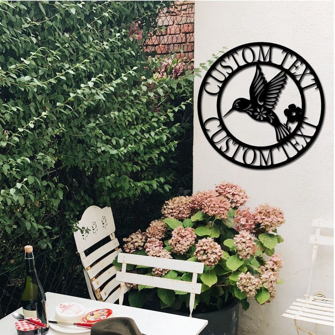 Hummingbird Sign Metal Personalized Hummingbird Metal Wall Art ...