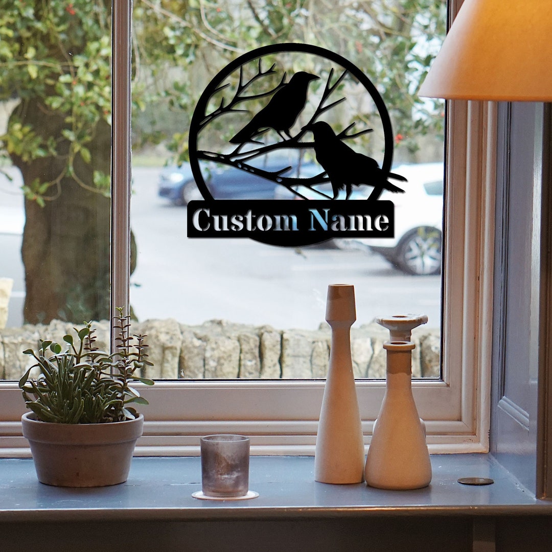Custom Crow Metal Wall Art Black Crow Name Sign Black Crow - Etsy