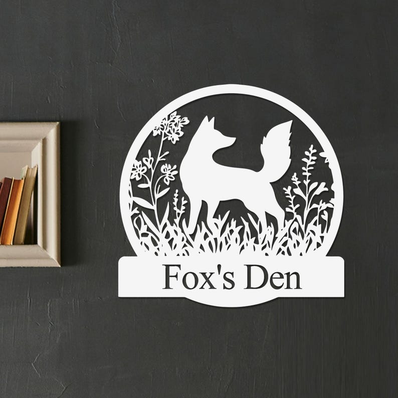 Custom Fox Metal Wall Art: Personalized Fox Den Sign - Etsy