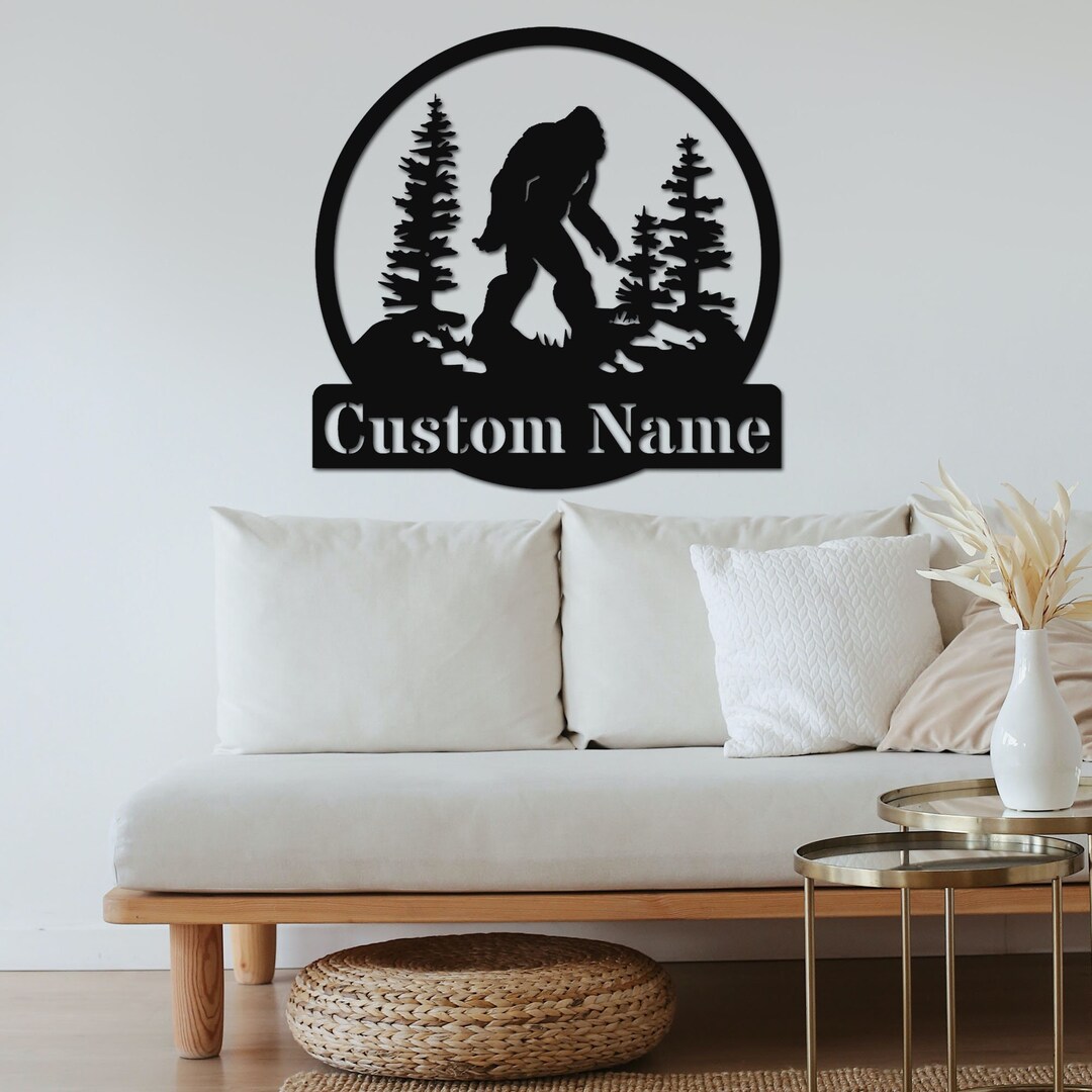 Personalized Bigfoot Metal Sign Big Foot Wall Art Sasquatch Name Sign ...