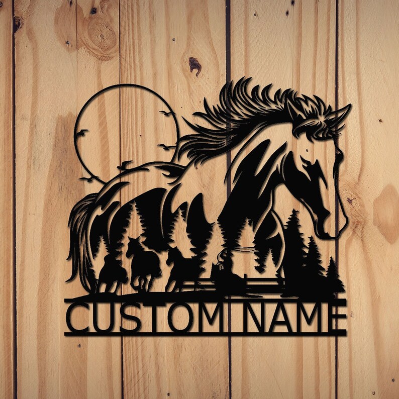 Custom Horse Sign Horse Metal Wall Art Horse Barn Decor Horse - Etsy