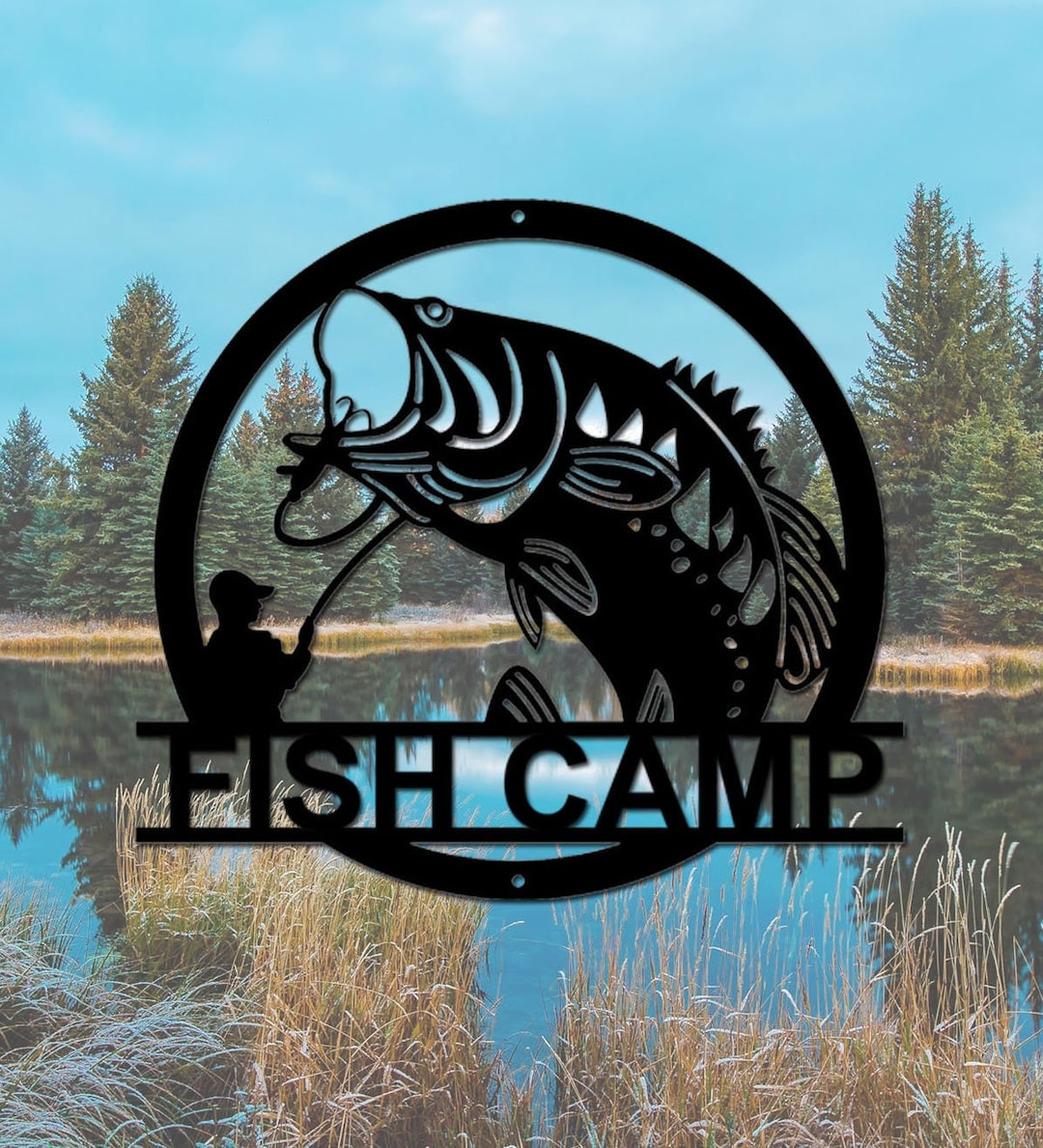 Fishing Gifts for Men Custom Fish Metal Name Sign Fish Metal Wall Art ...