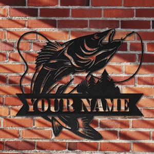 Custom Fish Metal Wall Art Fish Metal Name Sign Fishing Sign Fishing ...