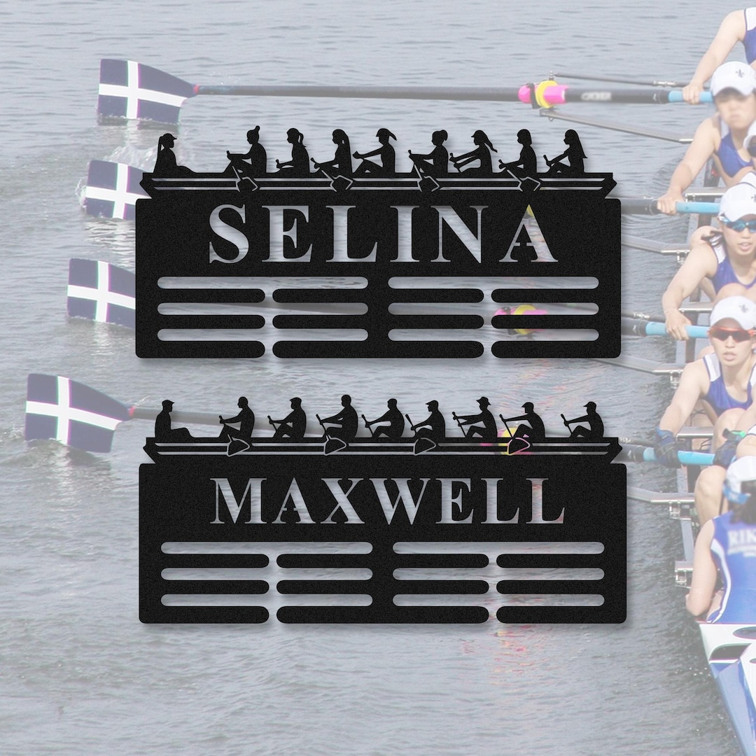 Custom Rowing Medal Holder, Personalized Rowing Crew Medal Hanger ...