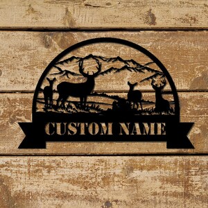 Personalized Deer Metal Sign Cabin Sign Deer Hunter Sign Outdoor Hunter ...
