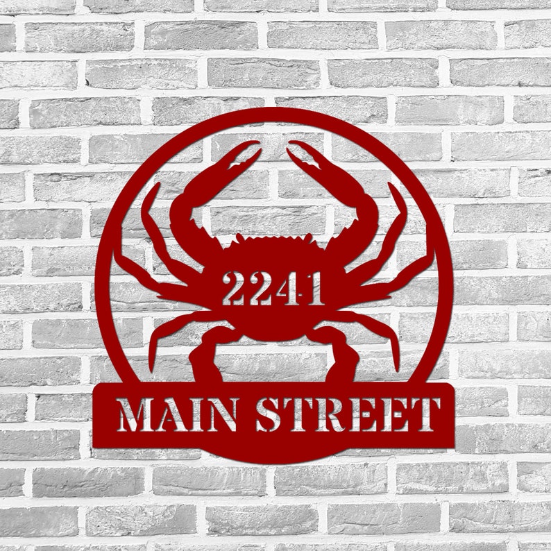 Custom Maryland Crab Metal Wall Art Crab Address Plaque Maryland Crab ...