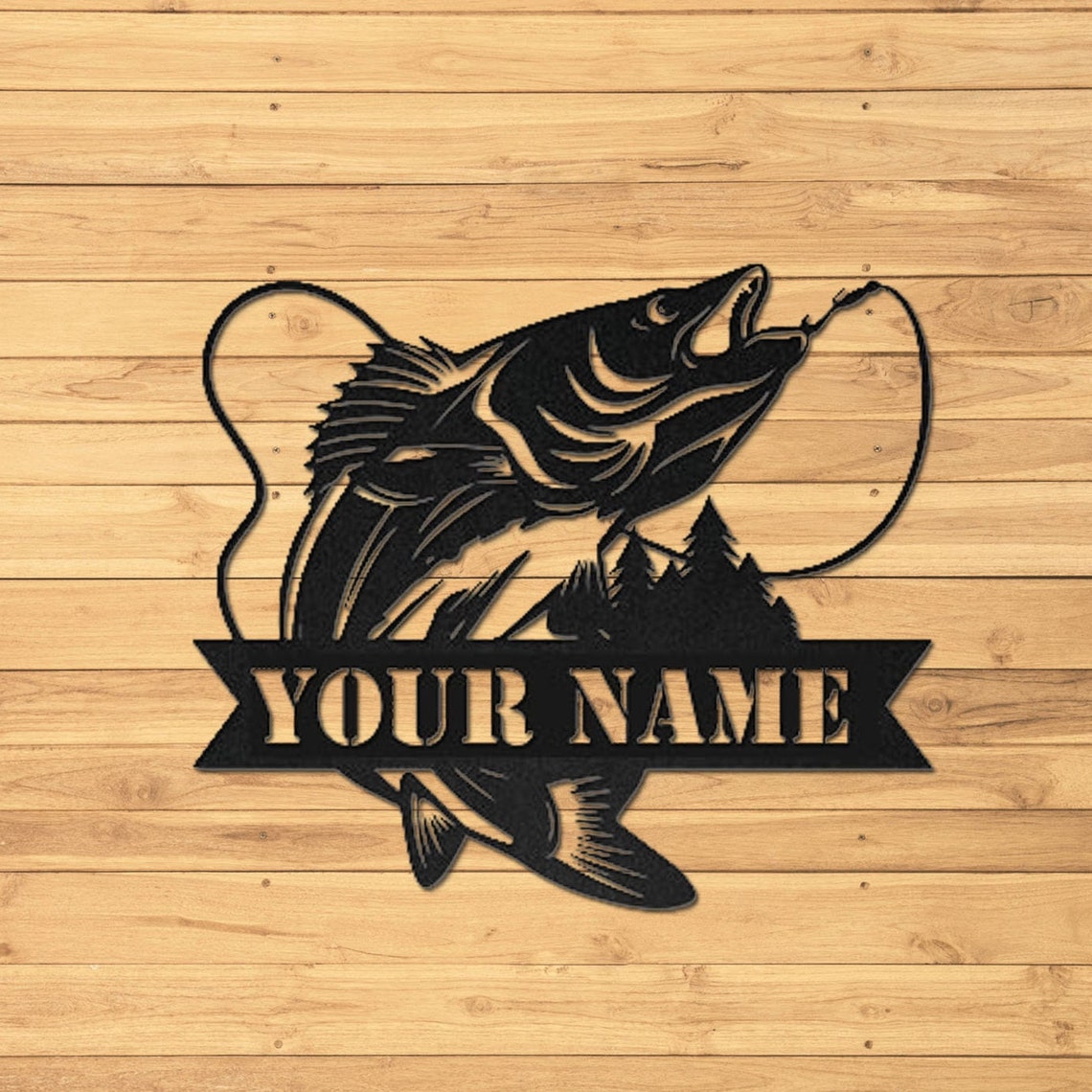 Custom Fish Metal Wall Art Fish Metal Name Sign Fishing Sign - Etsy
