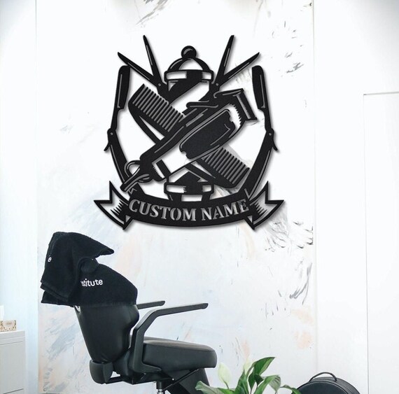 Custom Barber Shop Metal Wall Art Personalized Hair Salon Wall - Etsy