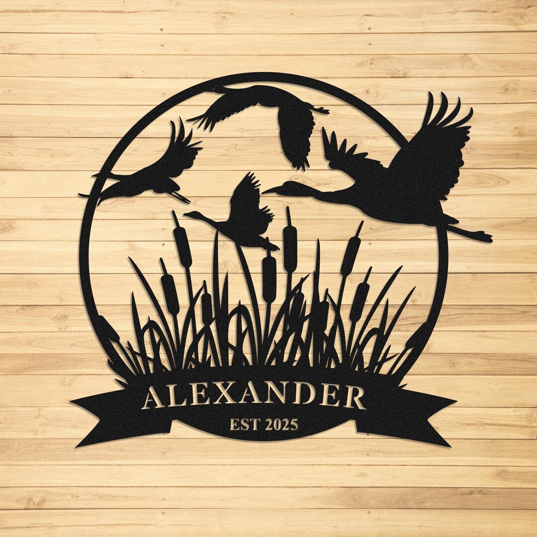 Custom Flying Mallard Duck Hunting Metal Sign,flying Duck Metal Wall ...