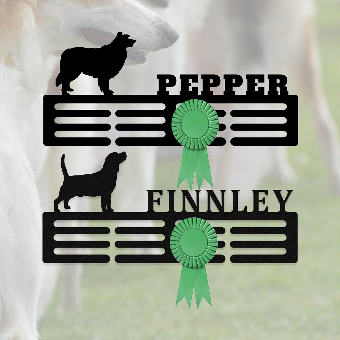 Different Breed Dog Medal Holder With Name, Custom Dog Medal Rack 12 ...