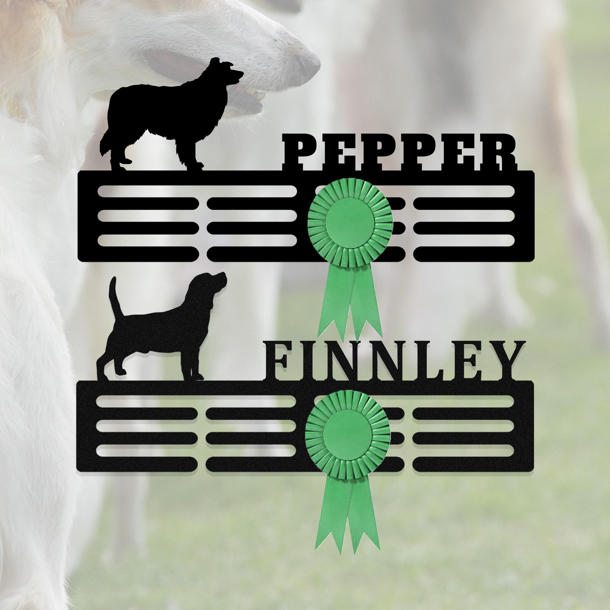 Custom Dog Show Ribbon Holder, Personalized Pet Show Medal Display Rack ...