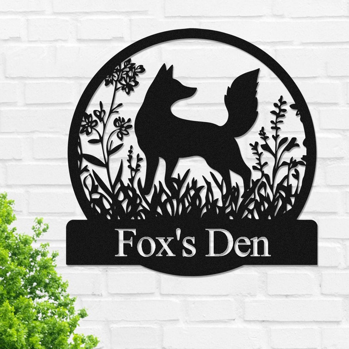 Custom Fox Metal Wall Art: Personalized Fox Den Sign - Etsy