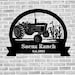 Metal Tractor Sign Personalized Tractor Metal Wall Art Custom Farm Sign ...