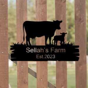 Cow Farm Sign Cow Metal Wall Art Metal Farm Signs Farm Sign Outdoor ...