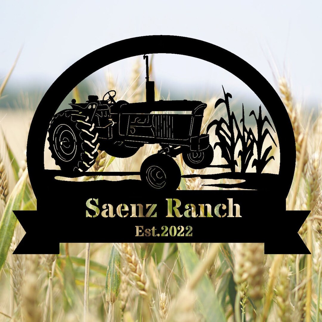 Metal Tractor Sign Personalized Tractor Metal Wall Art Custom Farm Sign ...