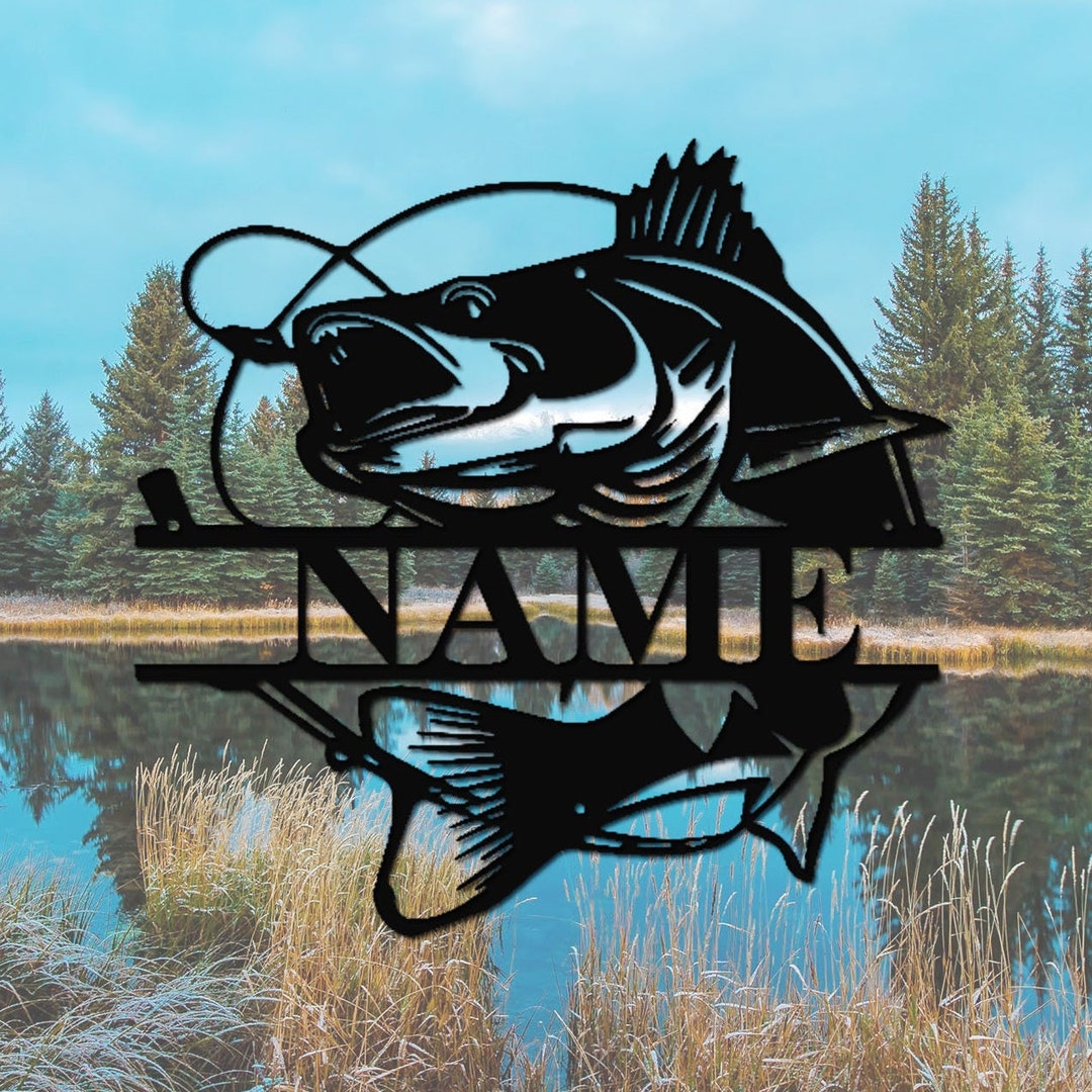 Custom Fish Metal Name Sign Fishing Sign Fish Metal Wall Art - Etsy