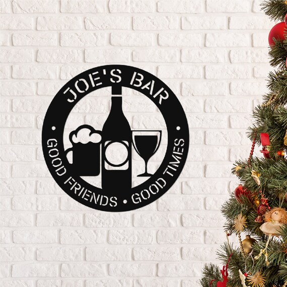 Personalized Bar Light up Signs Wall Decor Art Bar Themed Wall - Etsy