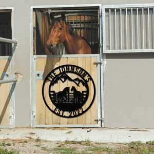 Custom Horse Farm Metal Sign Horse Barn Decor Metal Horse Ranch Sign ...