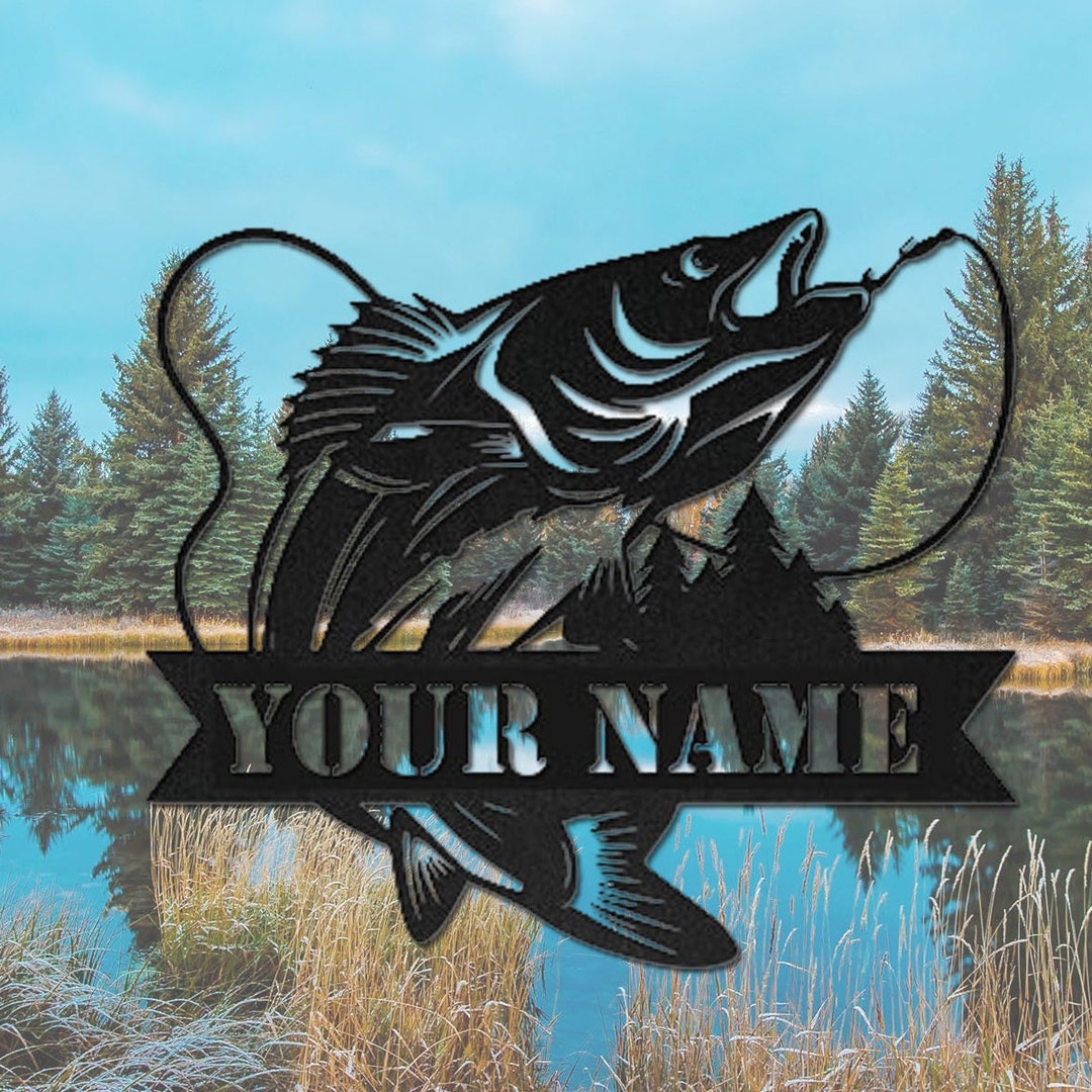 Custom Fish Metal Wall Art Fish Metal Name Sign Fishing Sign Fishing ...