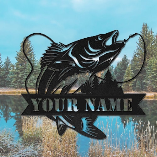 Custom Fish Metal Wall Art Fish Metal Name Sign Fishing Sign - Etsy