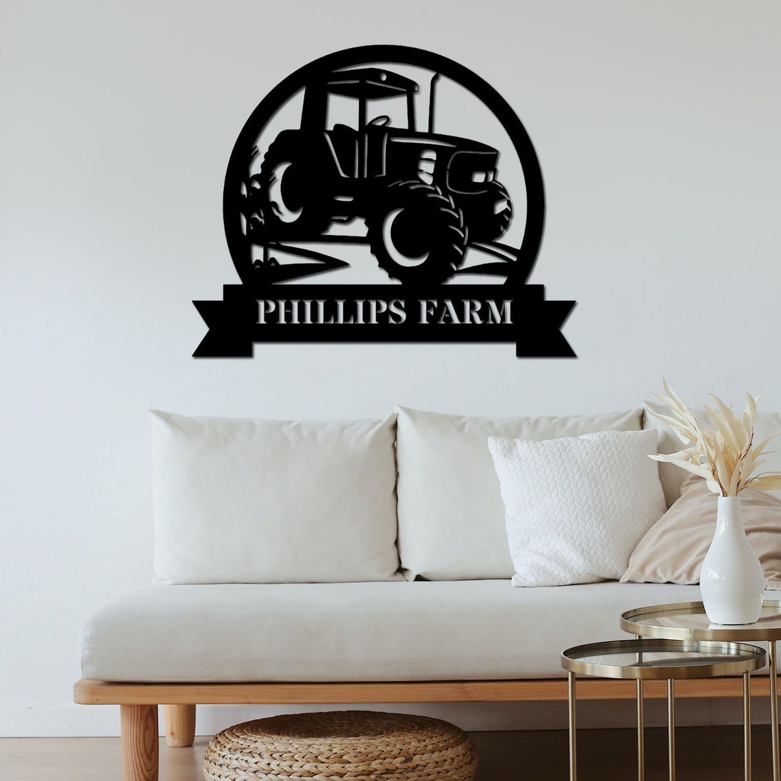 Metal Tractor Sign Personalized Tractor Metal Wall Art Custom Farmhouse ...