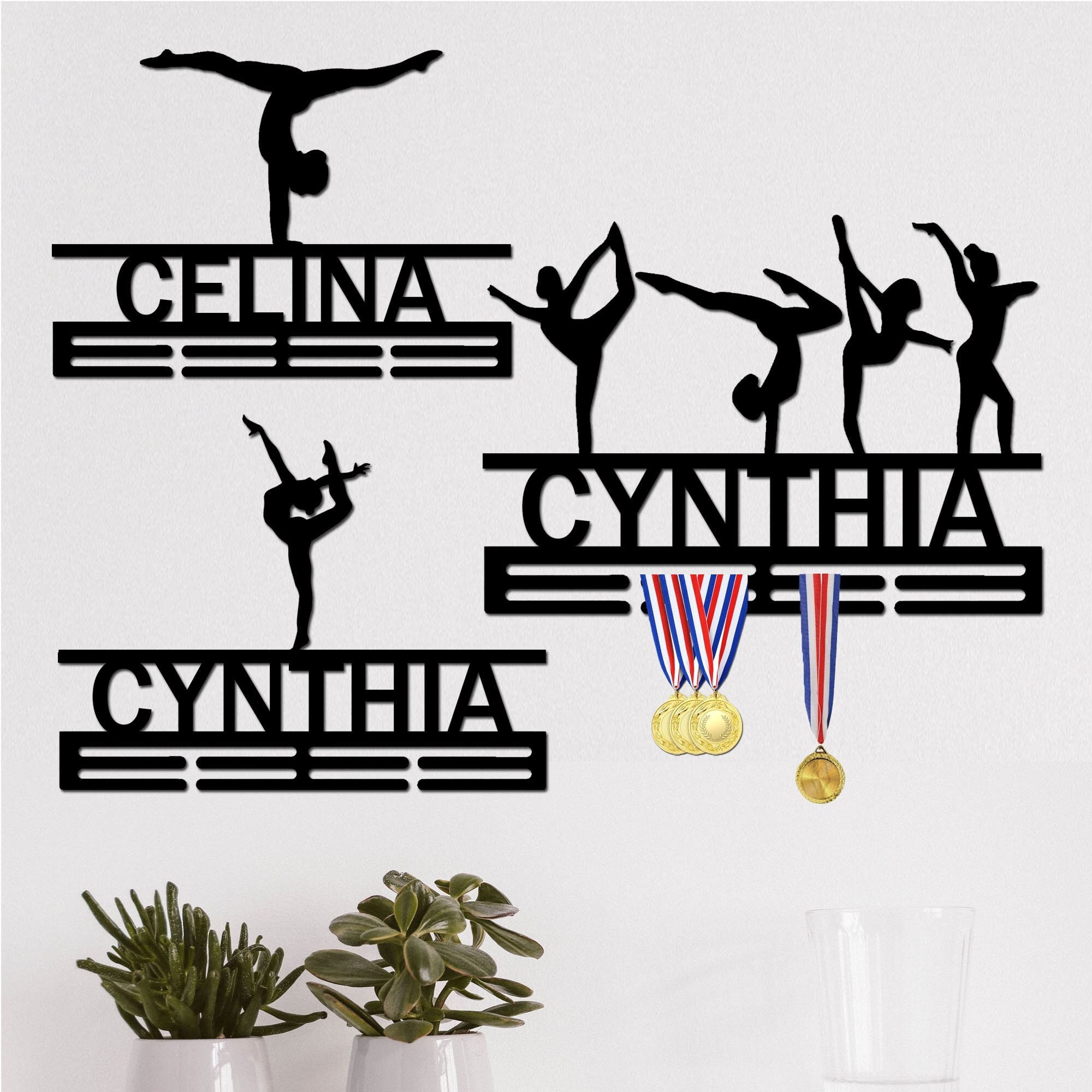 Custom Medal Hanger Gymnastics Medal Hanger Name Metal Sign Medal ...