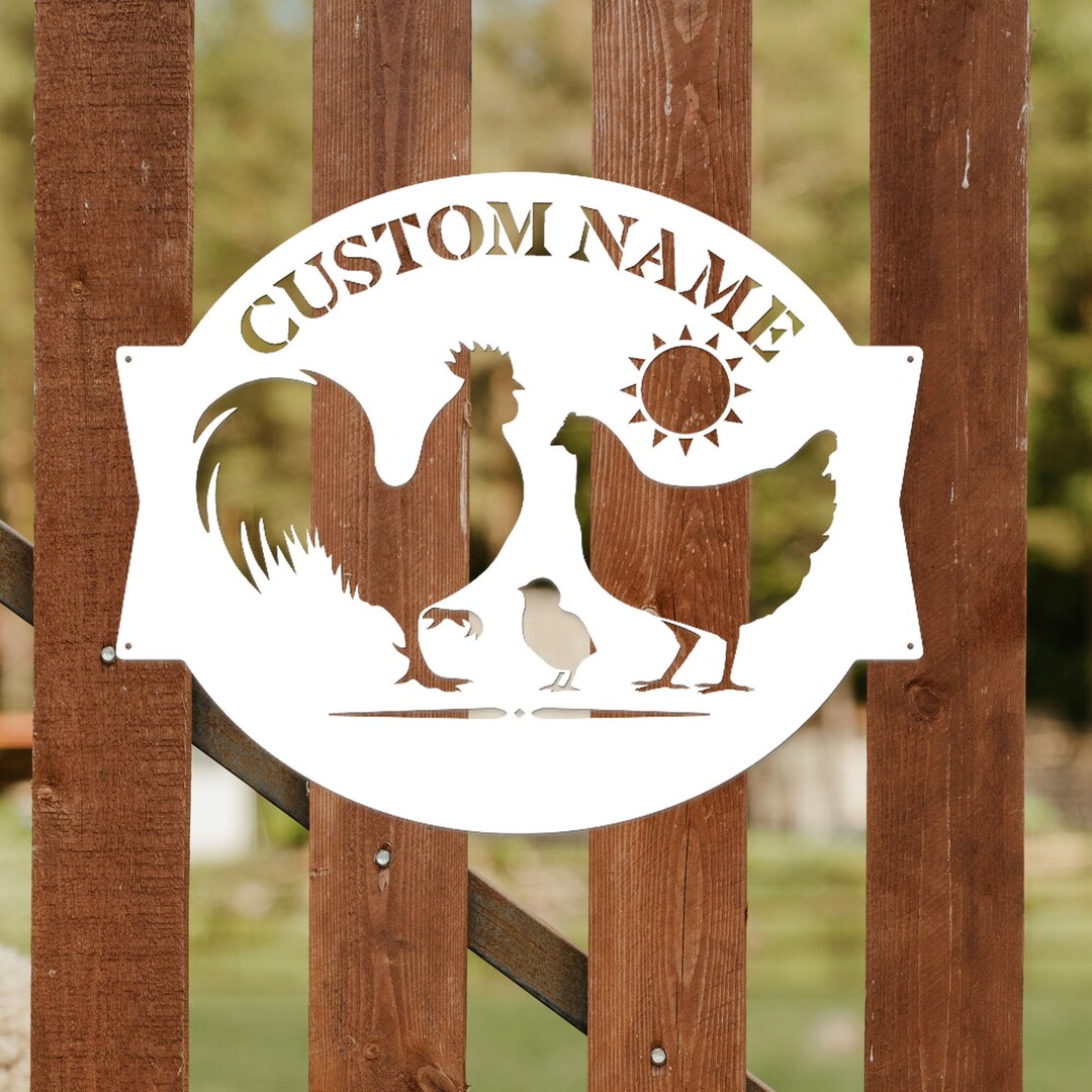 Personalized Chicken Coop Metal Sign Hen House Decor Farmhouse Wall ...