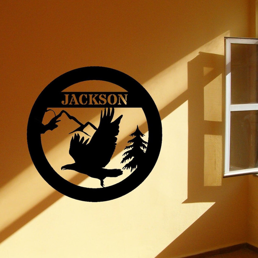 Personalized Metal Eagle Sign Custom Eagle Name Sign Eagle Metal Wall ...