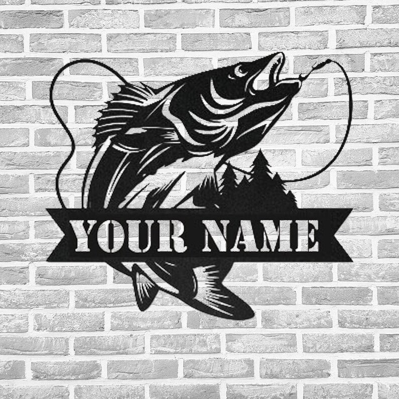 Custom Fish Metal Wall Art Fish Metal Name Sign Fishing Sign - Etsy