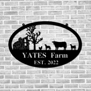 Custom Metal Farm Sign Metal Farm Sign Metal Ranch Sign Metal Wall Art ...