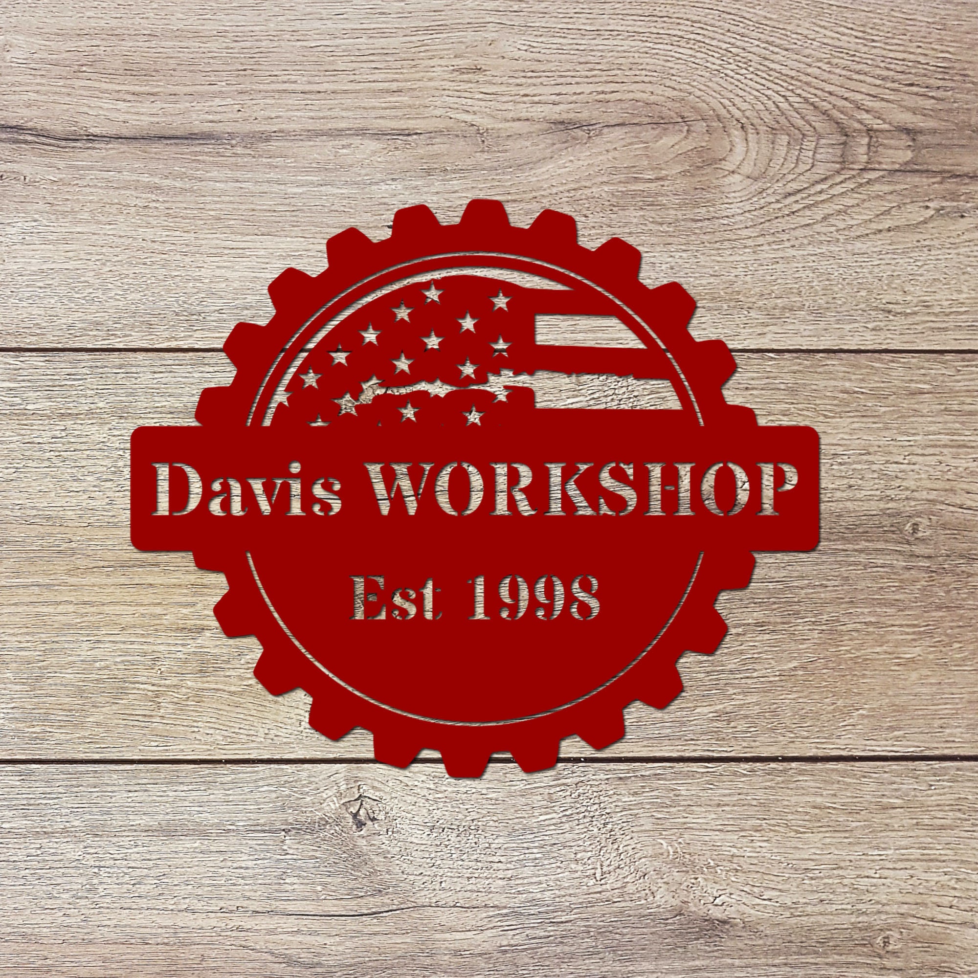Custom Metal Garage Sign Custom American Flag Workshop Sign - Etsy