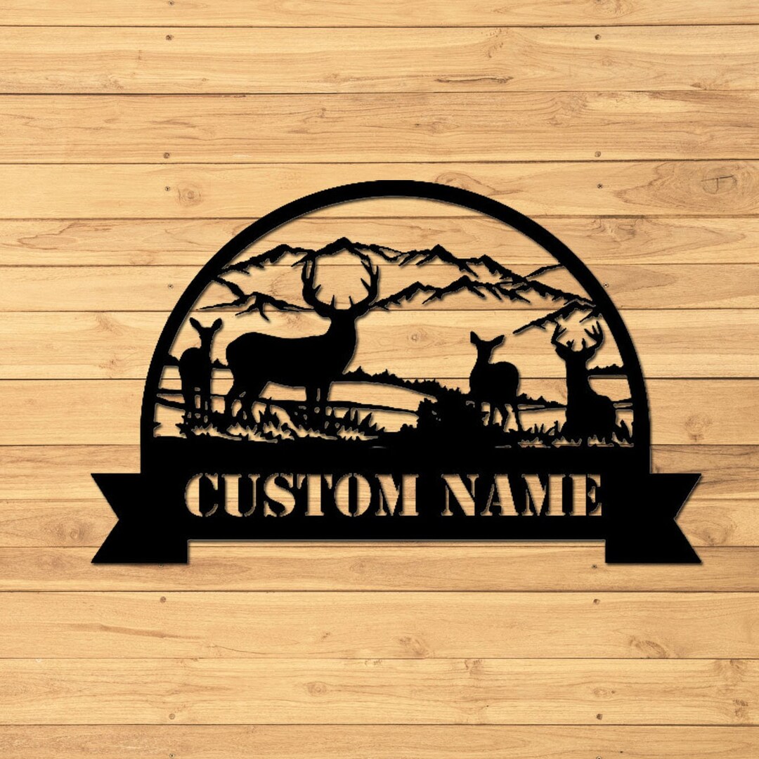 Personalized Deer Metal Sign Cabin Sign Deer Hunter Sign - Etsy