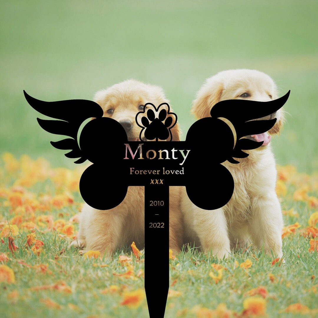 Metal Pet Grave Marker Personalized Metal Garden Stake Pet Dog Memorial ...